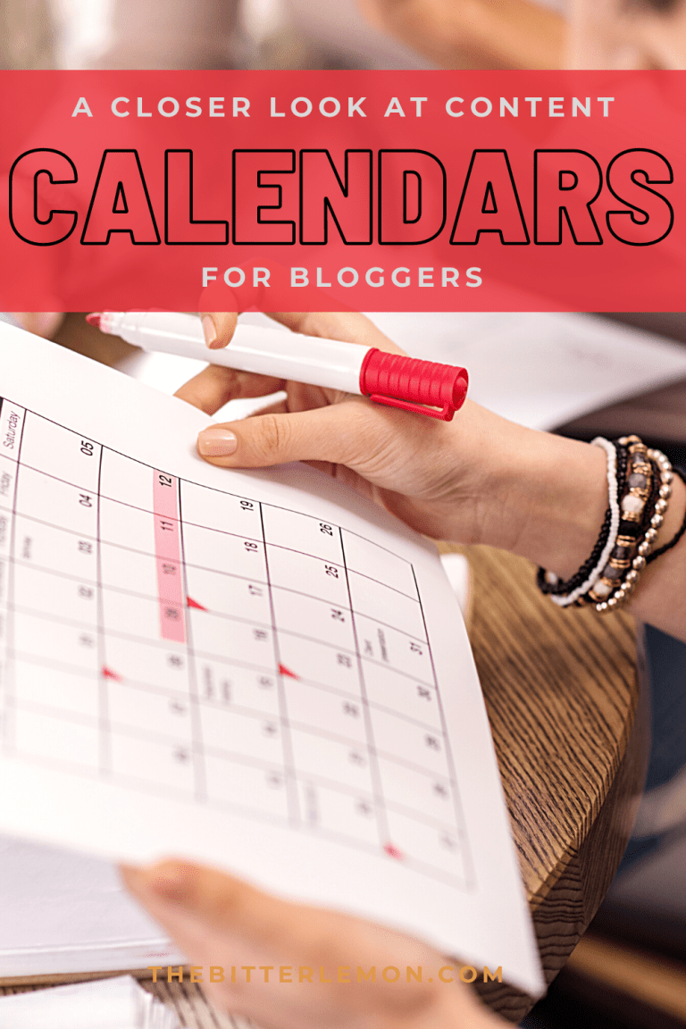 Content Calendars for Bloggers. – The Bitter Lemon