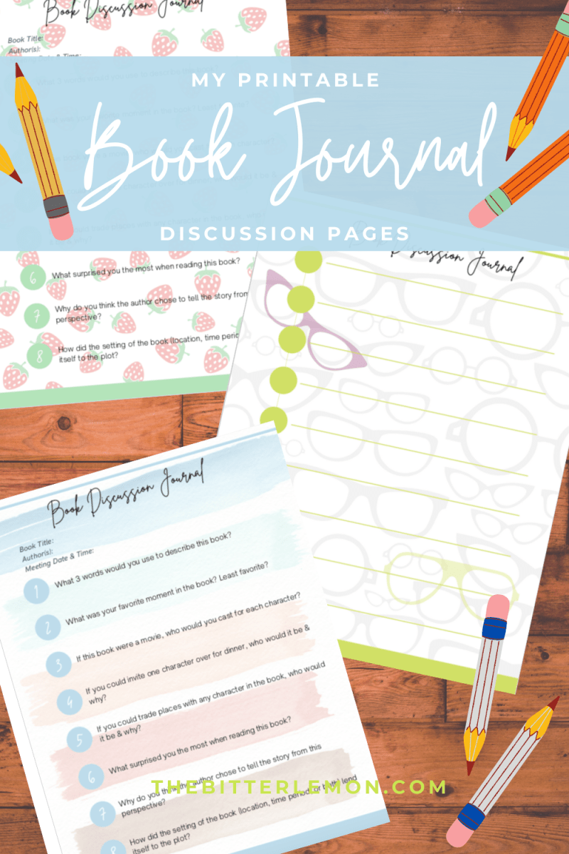 New Book Club Discussion Journal Pages are Here! – The Bitter Lemon